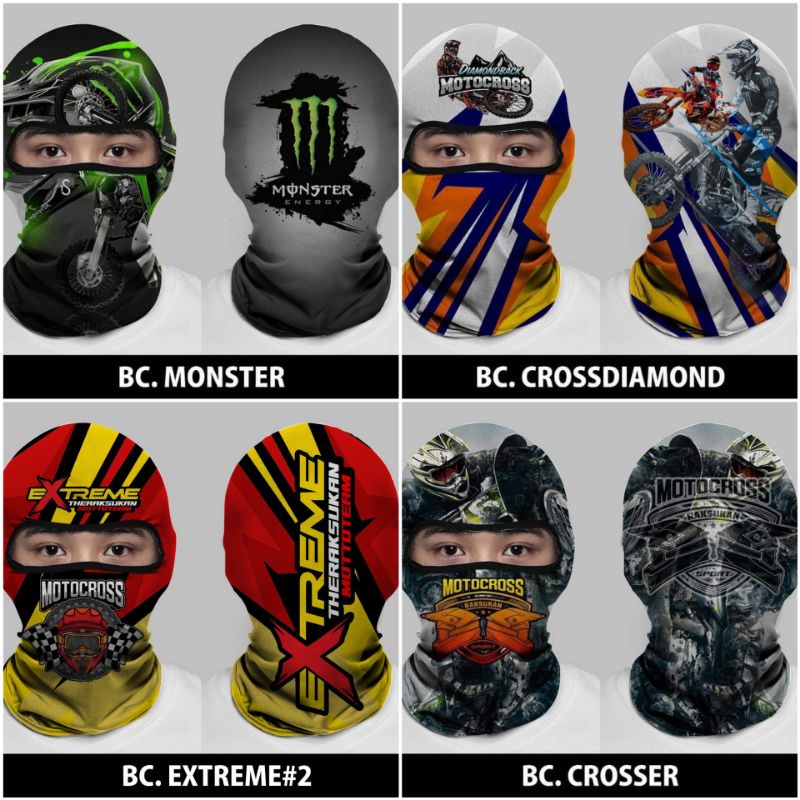 Jual Masker Motor Buff balaclava 3D Printing Full Face Motif Unik Keren ...