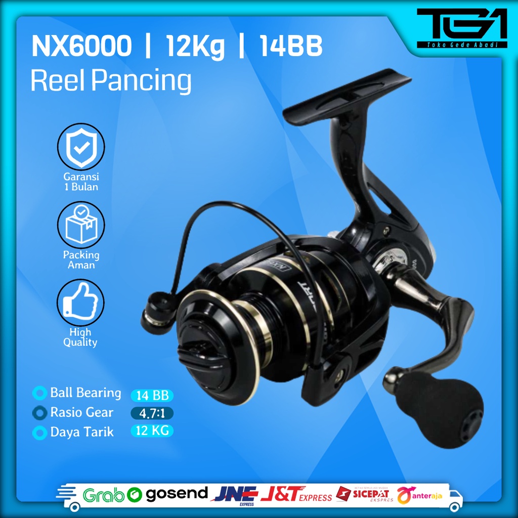 Jual Katrol Pancing NX 6000 Daya Tarik Hingga 12 KG Reel Gulungan ...