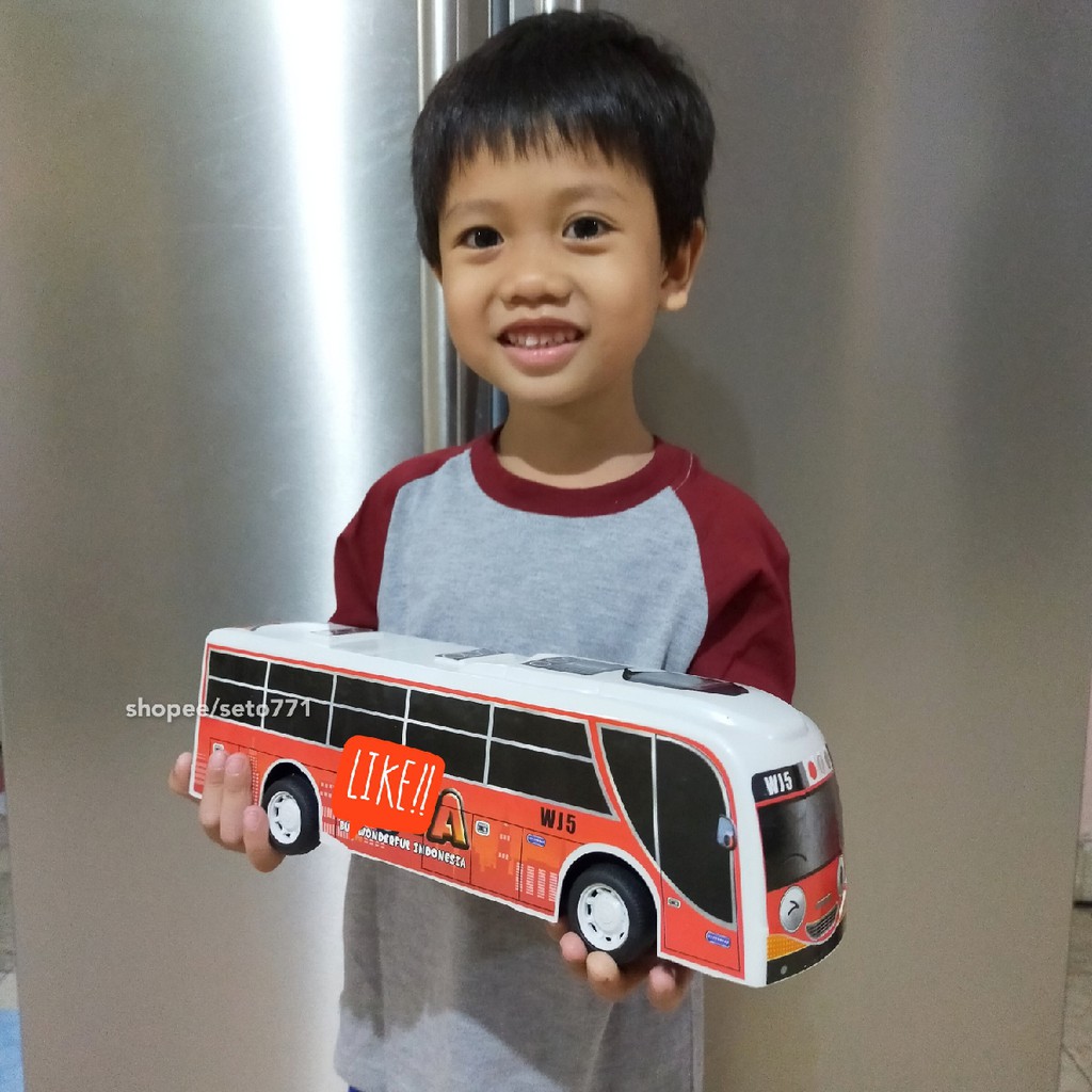 Jual WJS159 30cm Bis Kota Mini Bus Pariwisata Mesin Friction Meluncur ...