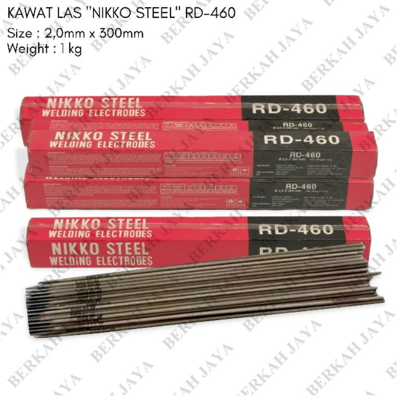 Jual Kawat Las NIKKO STEEL RD-460 2MM / RD-460 2.0 x 300mm 1KG | Shopee ...