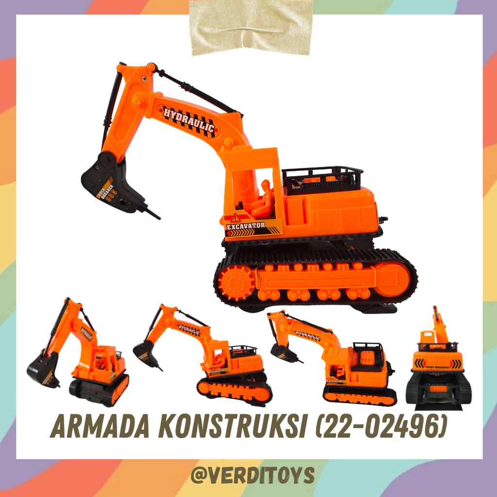 Jual [COD] Armada Konstruksi Excavator Mainan Truk Bego Truk Keruk Truk ...