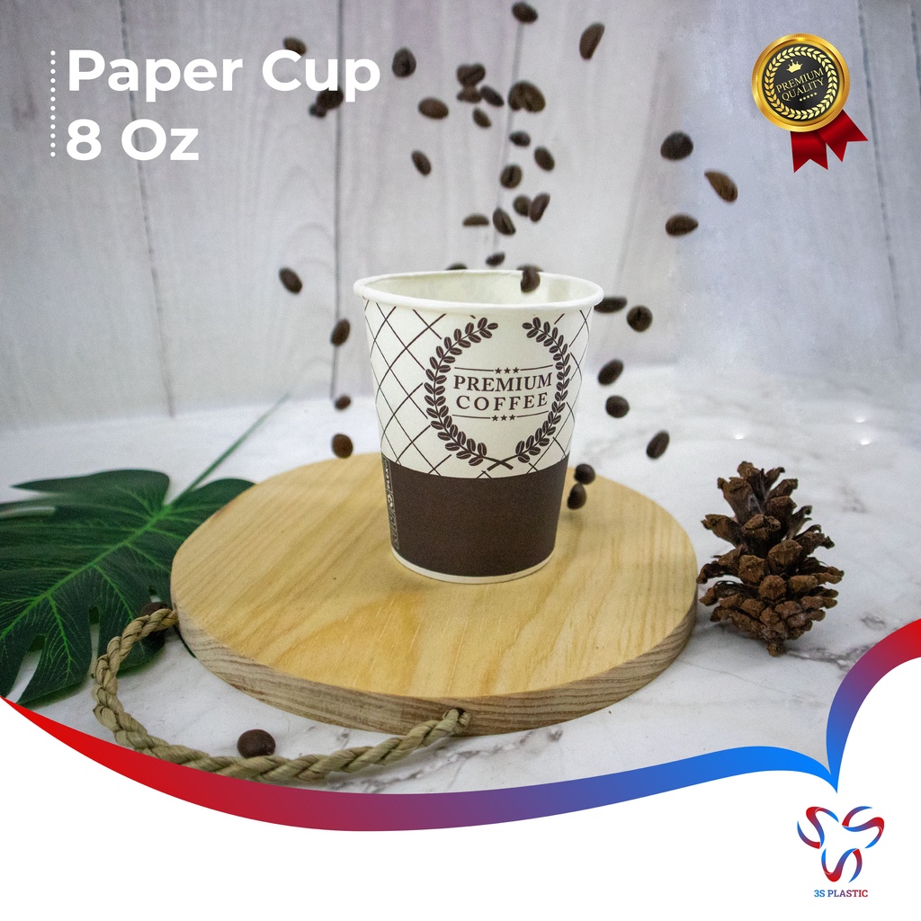 Jual GELAS KERTAS MIX MOTIF / PAPER CUP KOPI 8 OZ TAHAN PANAS ISI 50 PCS | Shopee Indonesia