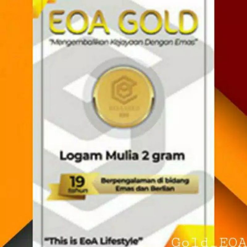 Jual Emas Murni/Logam Mulia/LM 2 Gram/24 Karat/999%/ EOA Gold | Shopee ...