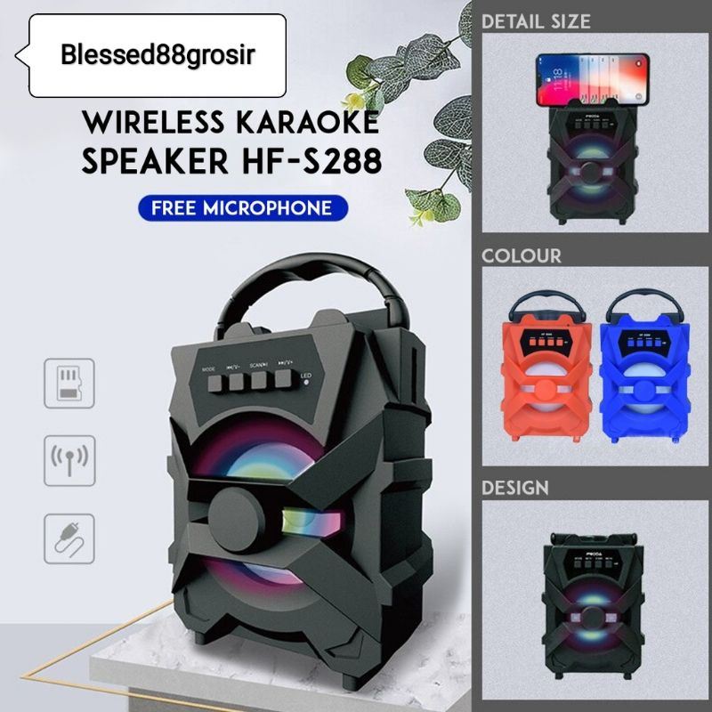 Jual Speaker Bluetooth Karoeke Portable HF - S288 | Shopee Indonesia