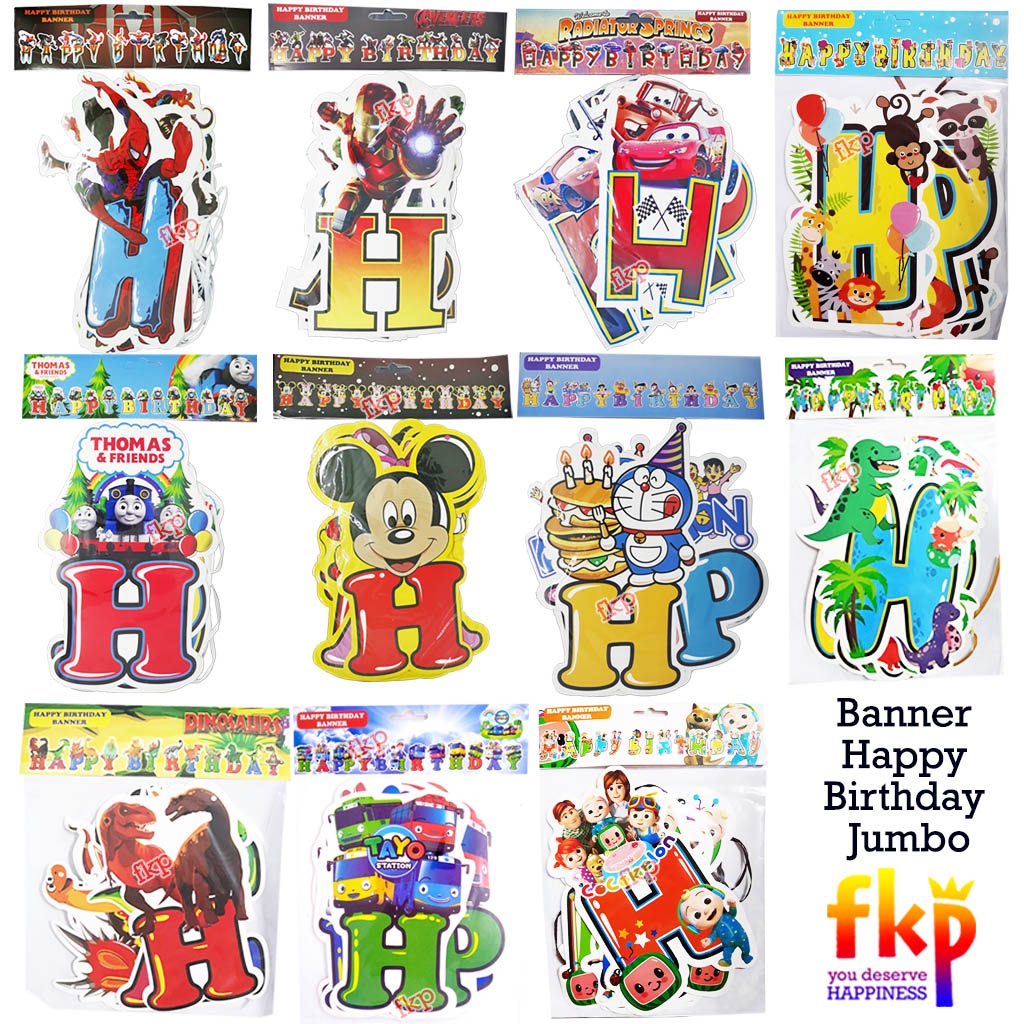 Jual FUN KIDS PARTY Banner HBD Jumbo Cowo / Banner Ulang Tahun Anak ...