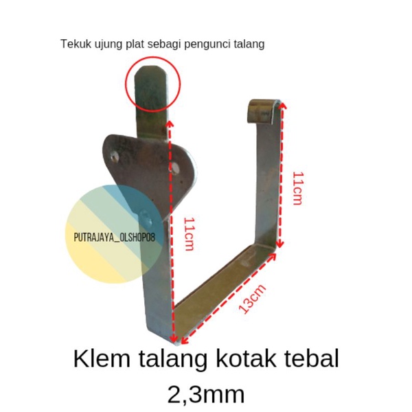 Jual klem talang kotak hak talang kotak 4" gantungan talang begel ...