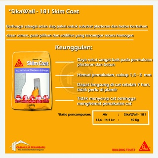 Jual Sika Wall 180 Skimcoat - Acian Dinding Plasteran 40kg | Shopee ...