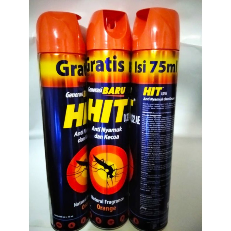Jual HIT SEMPROT AEROSOL 600ML GRATIS 75ML | Shopee Indonesia