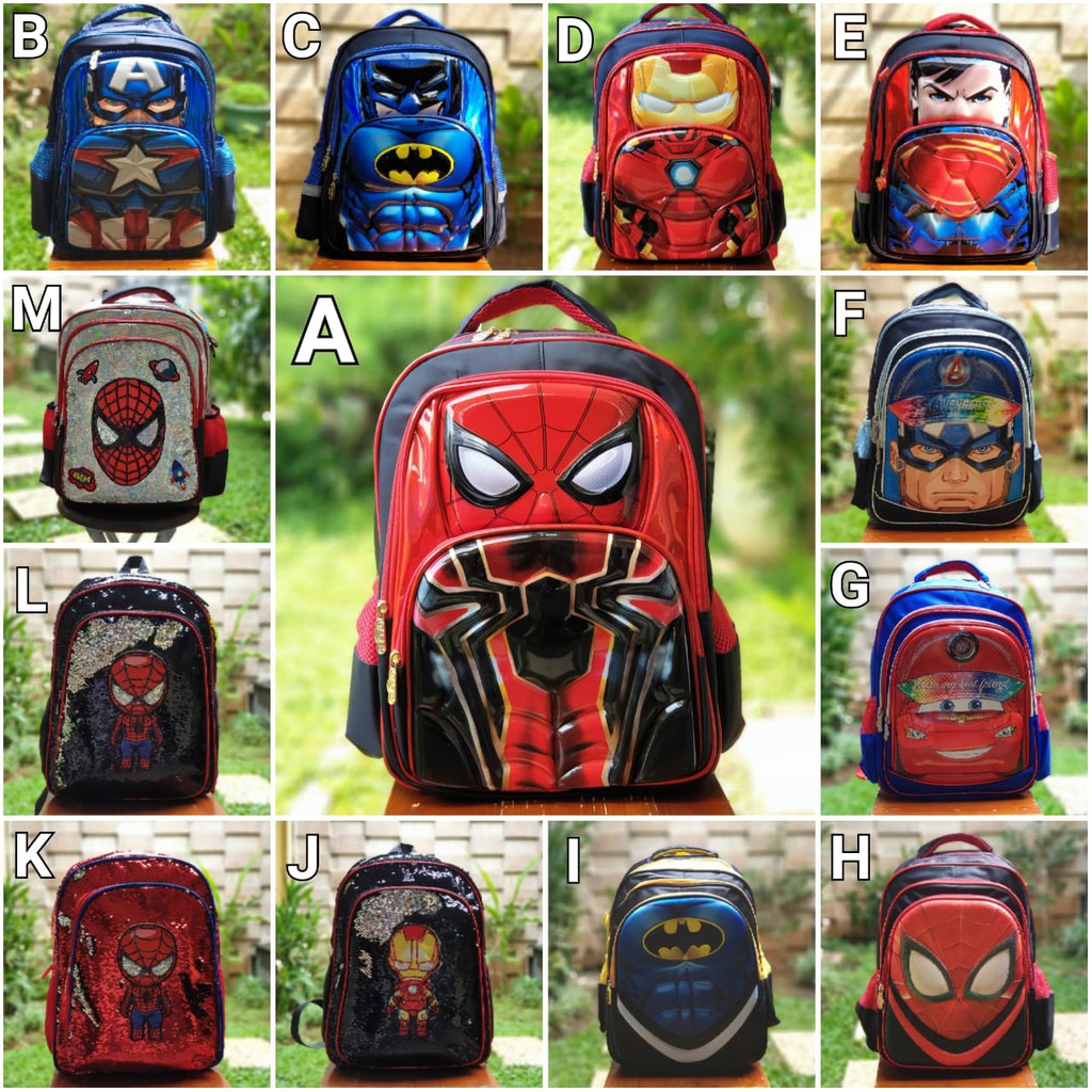 Jual TAS SEKOLAH ANAK SD TK LAKI LAKI / TAS RANSEL ANAK SUPERHERO COWOK / TAS ANAK KARAKTER ...