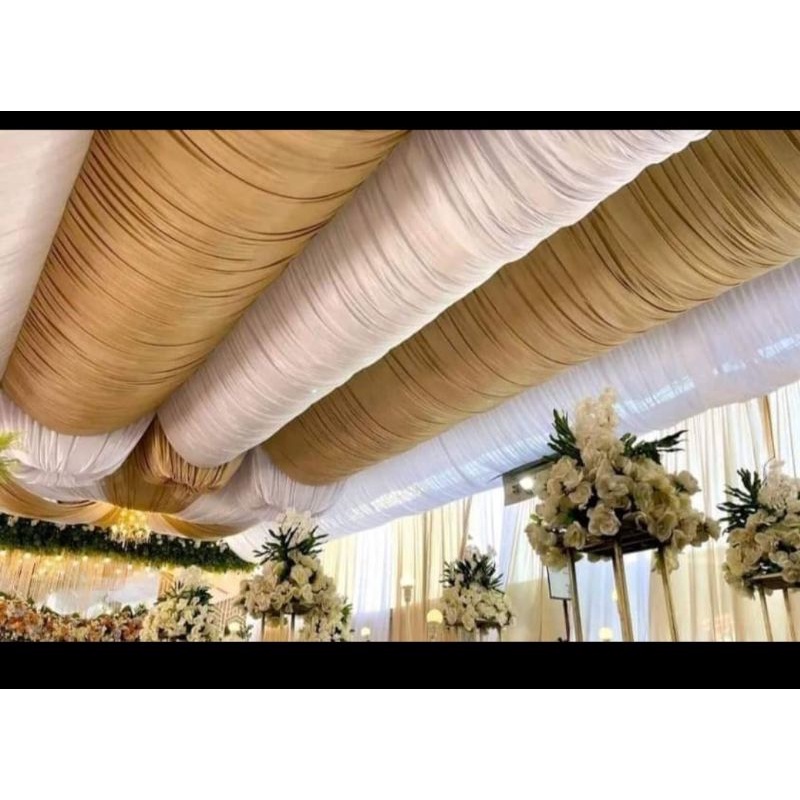 Jual Kain atap plapon tenda dekorasi 4 x 2 meter polos sudah di jahit ...