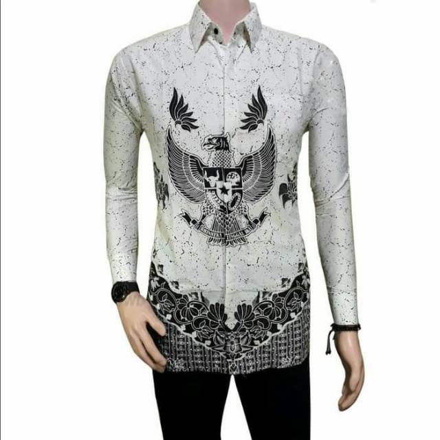 Jual Kemeja batik motif garuda pancasila | Shopee Indonesia