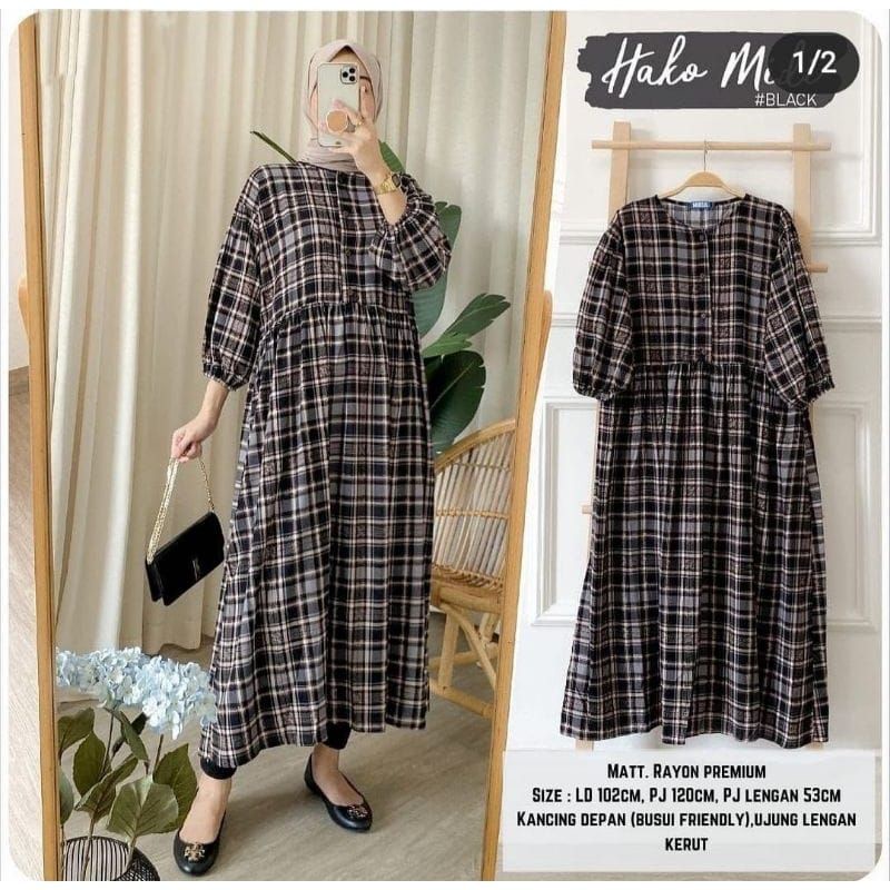 Jual Hako Midi Dress Rayon Armor Premium | Shopee Indonesia