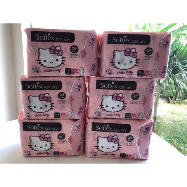 Jual SOFTEX LIGHT AIRY HELLO KITTY 24Cm 20 packs. Indonesia|Shopee ...