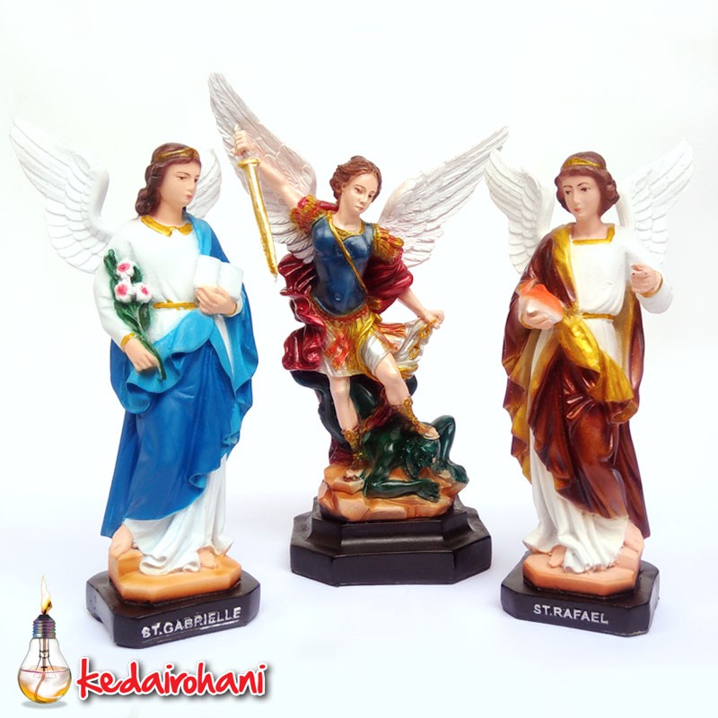 Jual Patung Rohani 3 Malaikat Agung Santo Gabriel Mikael Rafael 20 cm ...