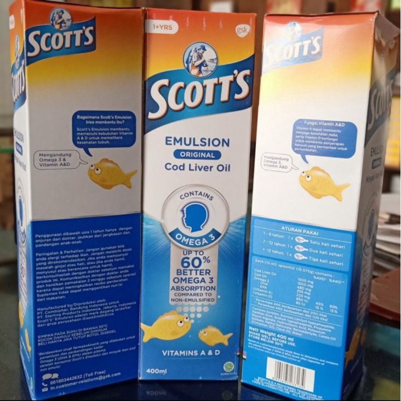 Jual SCOTTS EMULSION / SCOTT EMULSION 400ML - COD LIVER OIL EXTRA + VIT ...