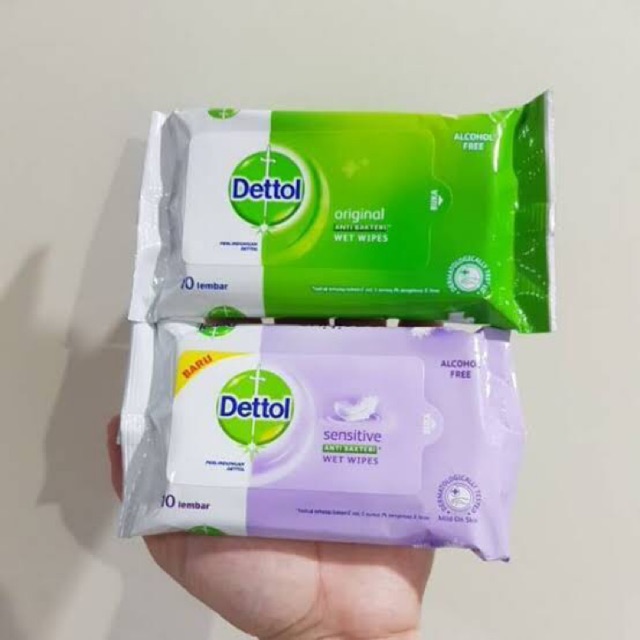 Jual DETTOL TISSUE BASAH WET WIPES ANTIBACTERIAL ISI 10 ORIGINAL DAN ...