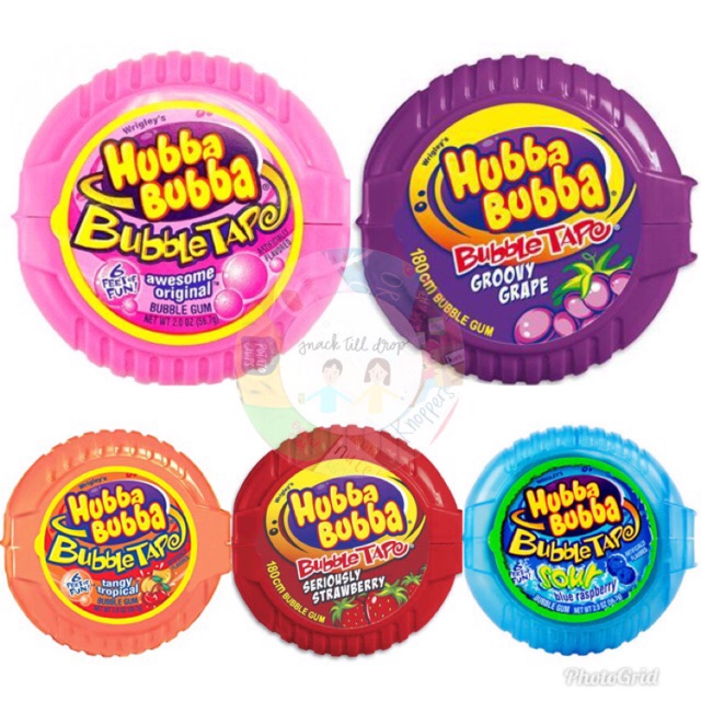 Jual HUBBA BUBBA Grape/Strawberry/Original/Sour/Tangy 180cm Bubble Tape ...