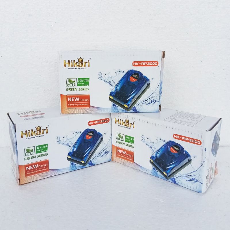 Jual Mesin AERATOR HIKARI HK AP 3000 gelembung air pump aquarium dua ...