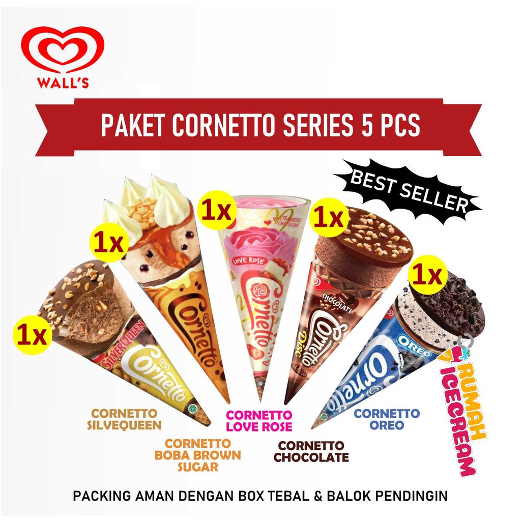 Jual Ice Cream / Es Krim Paket Cornetto Walls 5pcs | Shopee Indonesia