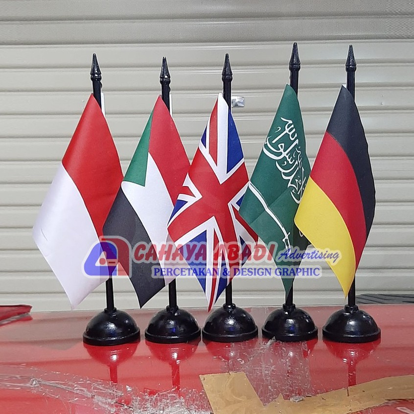 Jual Bendera Meja Negara Plus Tiang Kayu | Shopee Indonesia