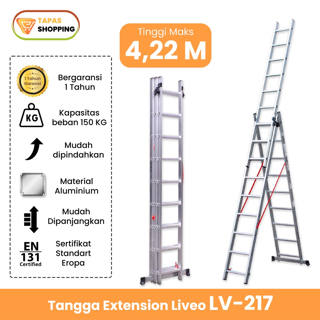 Jual Tangga Lipat Aluminium Tangga Extension LV-217 (4,22M) Indonesia ...