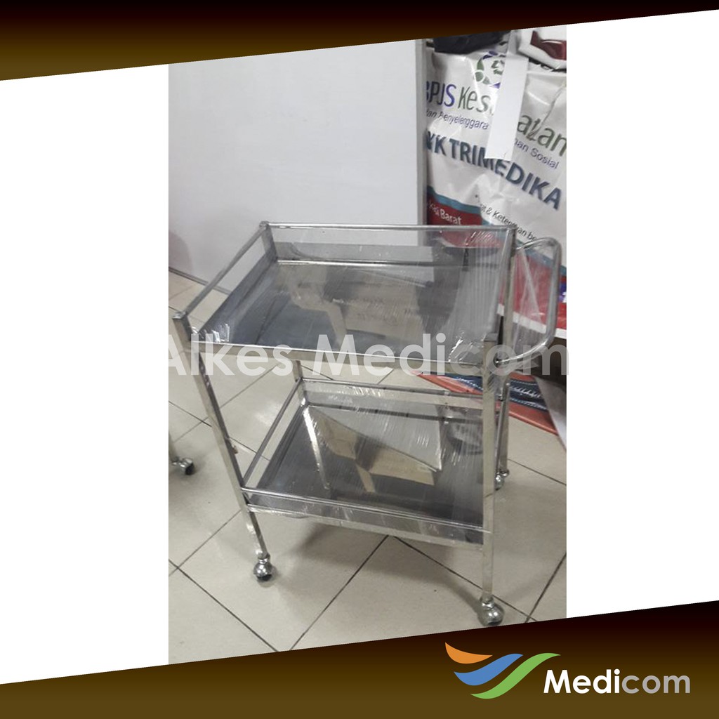 Jual Troli Instrument 2 Susun Stainless Steel | Trolley Troly Rak Meja ... Jual Troli Instrument 2 Susun Stainless Steel | Trolley Troly Rak Meja ...