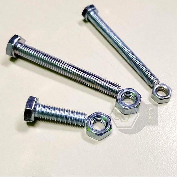 Jual BAUT MUR PUTIH M6 X 20 P1.00 K10 FULL DRAT 10 PCS | Shopee Indonesia