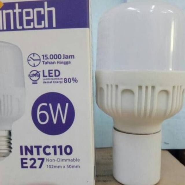Jual Led t bulb 6w putih INTECH | Shopee Indonesia