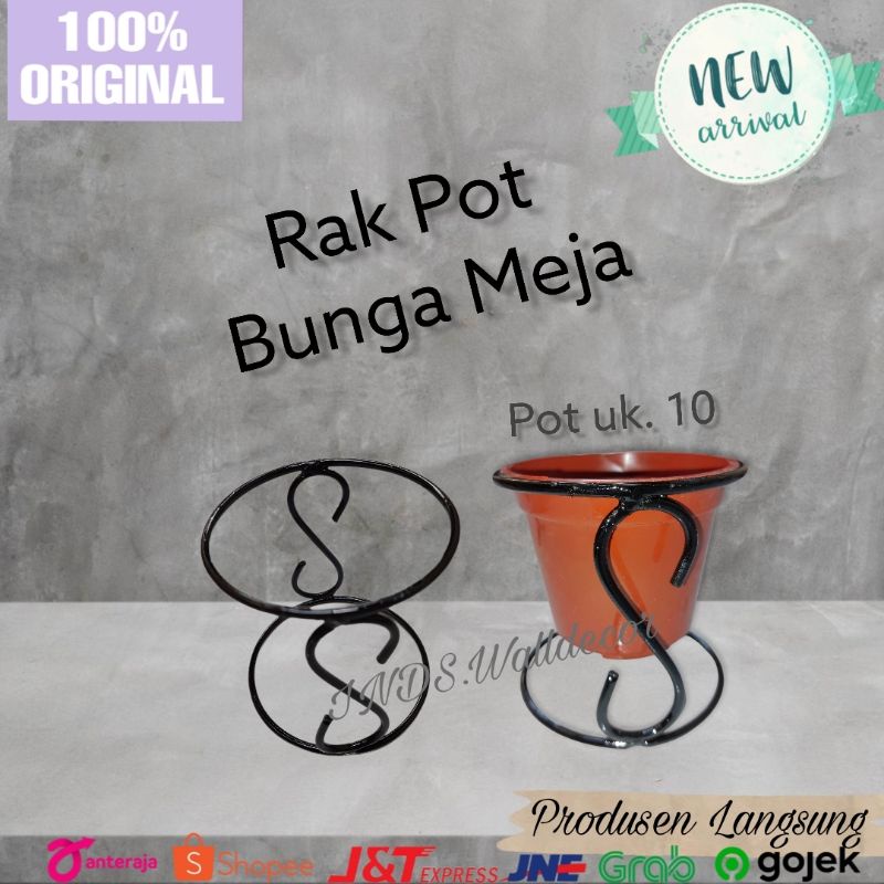 Jual [s.meja]- Standing Rak Pot Bunga Besi Meja Minimalis Unik Simple ...