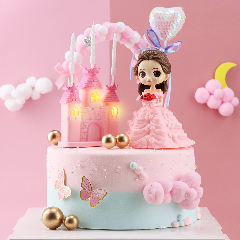 Jual Topper Princess Belle Pink/Topper Ulangtahun anak / Figure ...