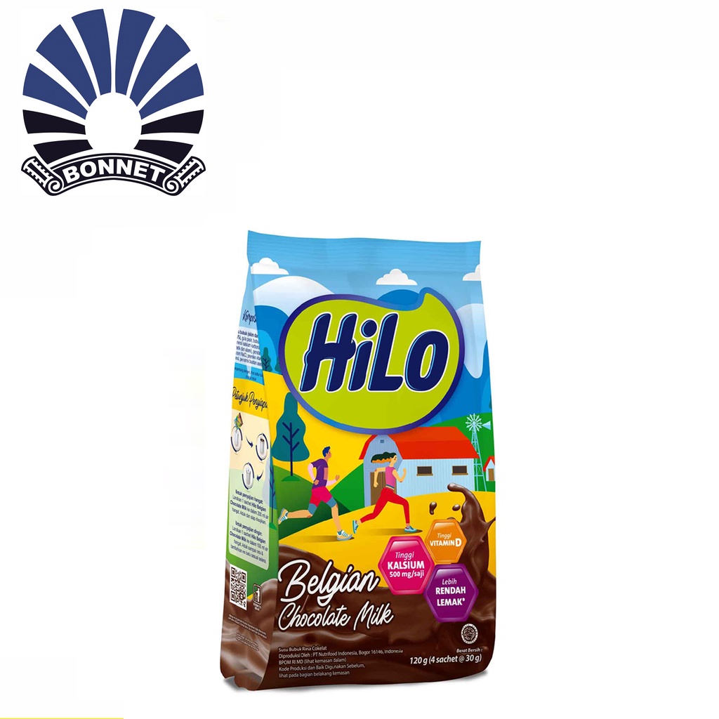 Jual HiLo Belgian Chocolate 4 Sachet - Susu Tinggi Kalsium Lebih Rendah ...