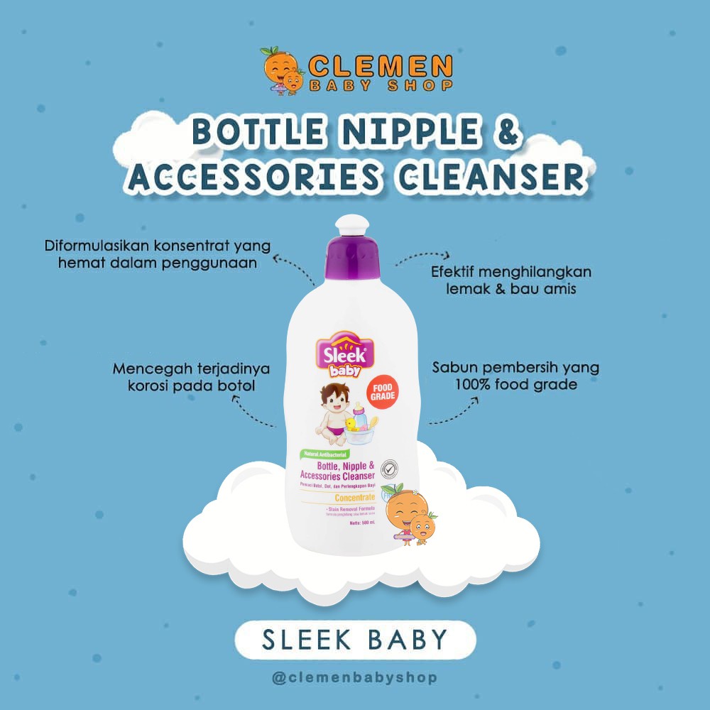 Jual Sleek Baby Cleanser Botol (Sabun Cuci Botol) 500 ML | Shopee Indonesia