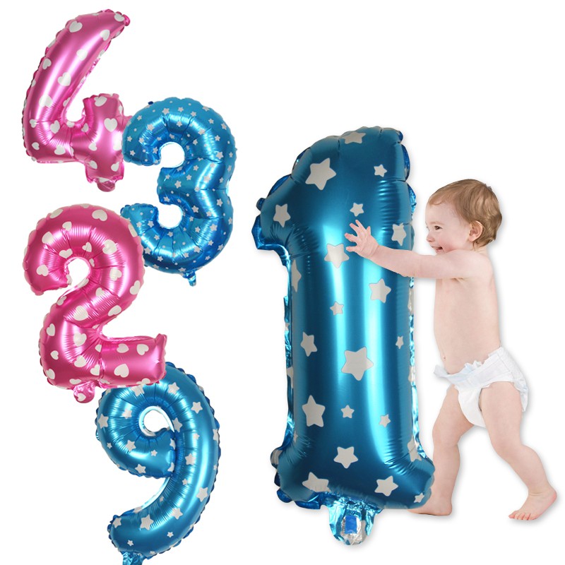 Jual Balon Angka JUMBO 80 cm BIRU Indonesia|Shopee Indonesia