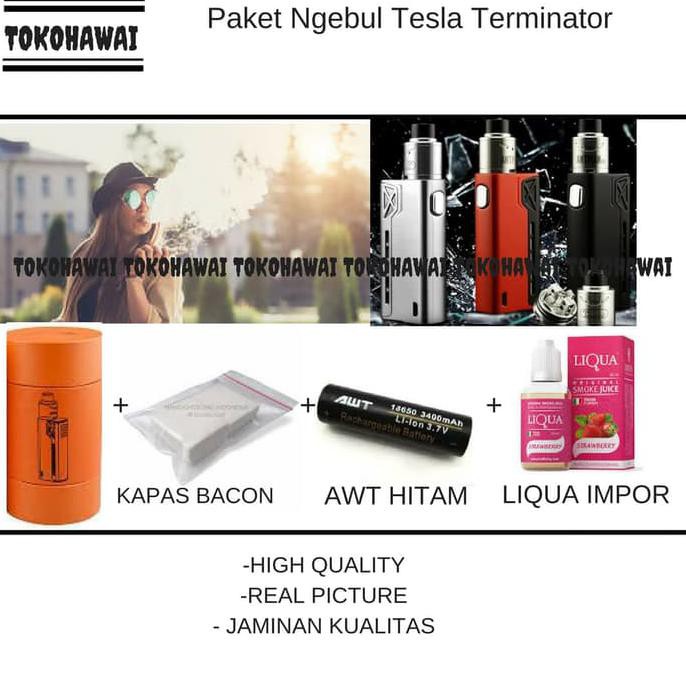 Jual Paket Ngebul Rokok Elektrik Tesla Terminator 90Watt - Vape - Vapor ...