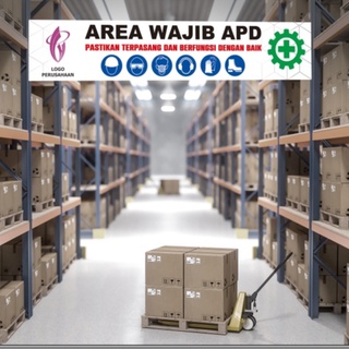 Jual Spanduk Banner K3 Safety AREA WAJIB APD - GRATIS LOGO | Shopee ...