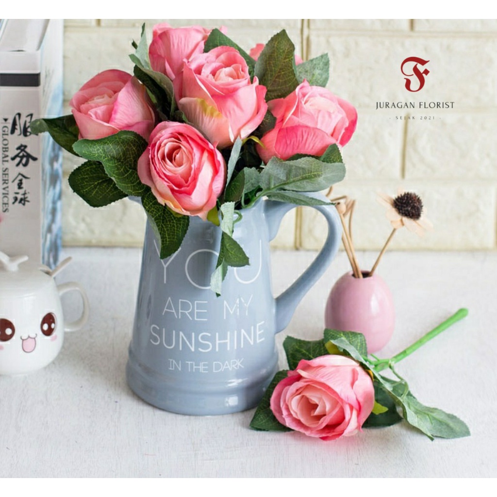 Jual BUNGA PLASTIK ROSE 287 BUNGA MAWAR SATUAN HIAS PLASTIC ARTIFICIAL ...