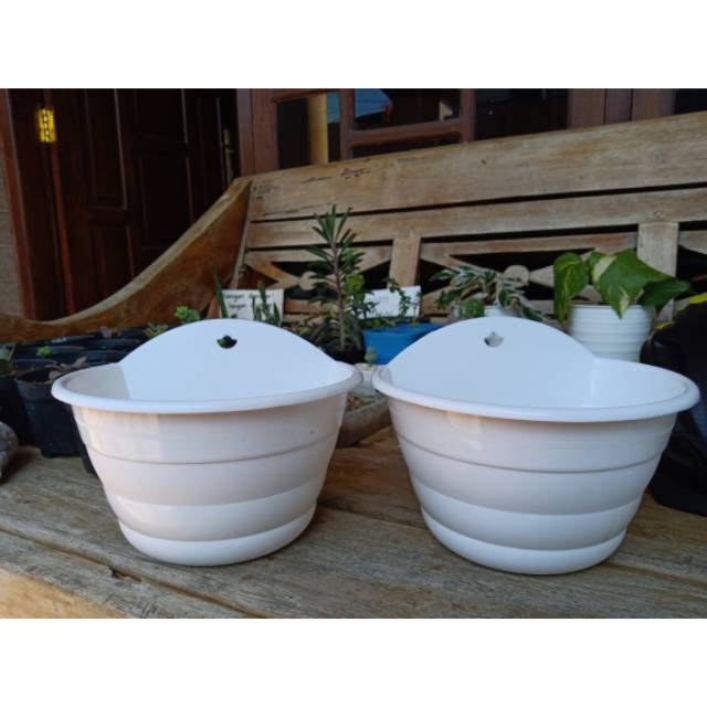 Jual Pot dinding / pot gantung / pot putih dinding | Shopee Indonesia