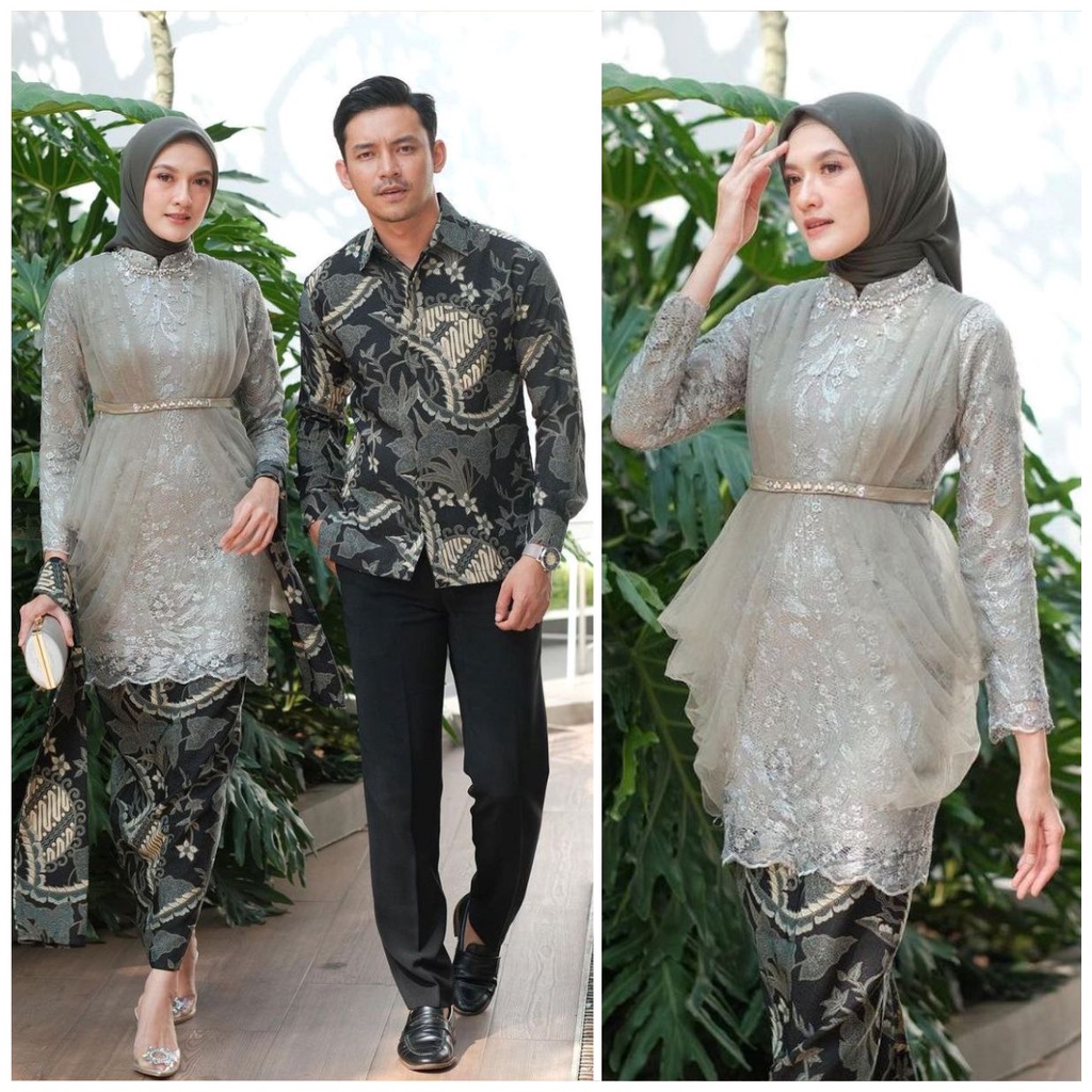Jual Baju Couple Batik Kebaya Brokat Modern, Batik Kebaya Lamaran ...
