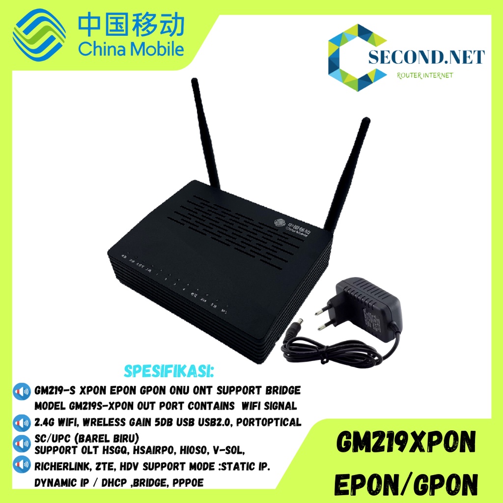 Jual GM219-S XPON EPON GPON ONU ONT SUPPORT BRIDGE INCLUDE ADAPTOR | Shopee Indonesia