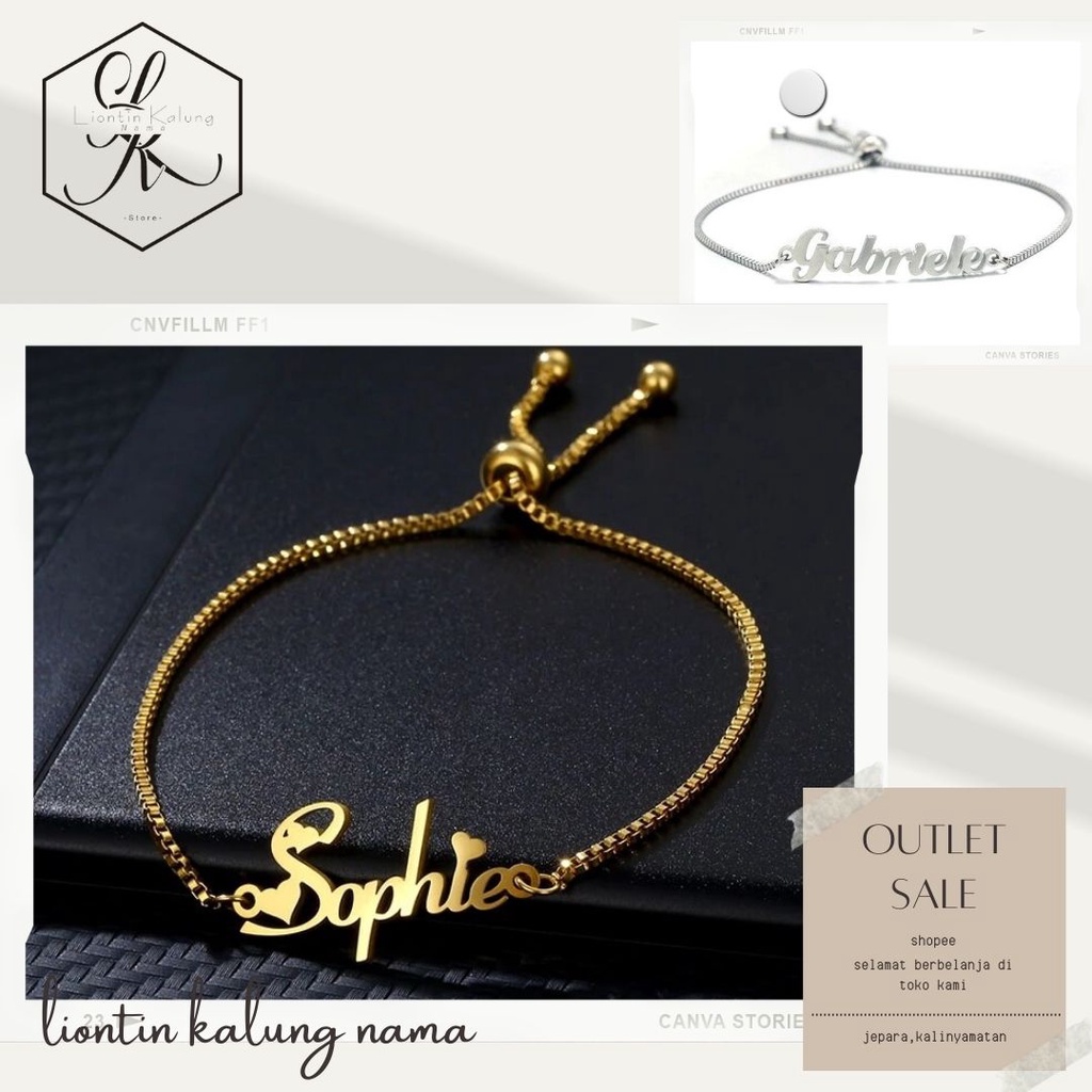 Jual GELANG NAMA CUSTOM GELANG NAMA LAPIS MAS | Shopee Indonesia