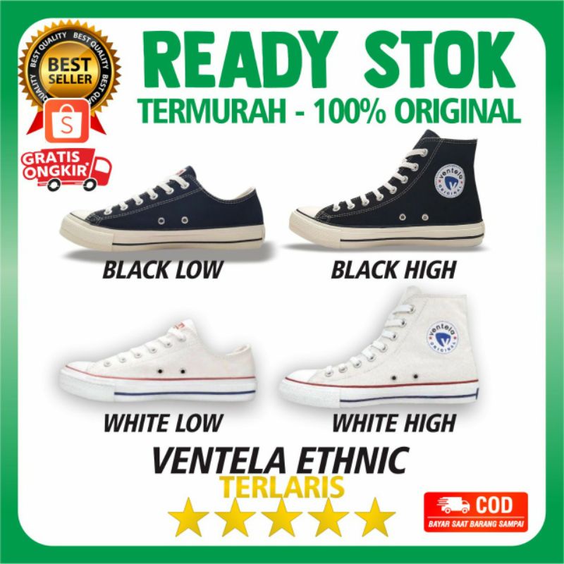 Jual Sepatu Ventela Ethnic Black Natural High Low Original Vantela Ventella 100% Garansi ...