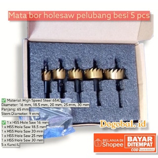 Jual Mata bor pelubang besi almini holo set 5 pcs mata bor holesaw besi ...