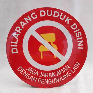 Jual Stiker Dilarang Duduk Disini, Stiker Pembatas Physical Distancing ...