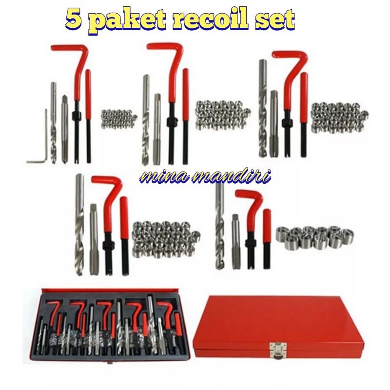 Jual Paket Recoil Set Baut Kunci 8 10 12 14 17 Standar industri M5 M6 M8 M10 M12 Set Tap Bor ...