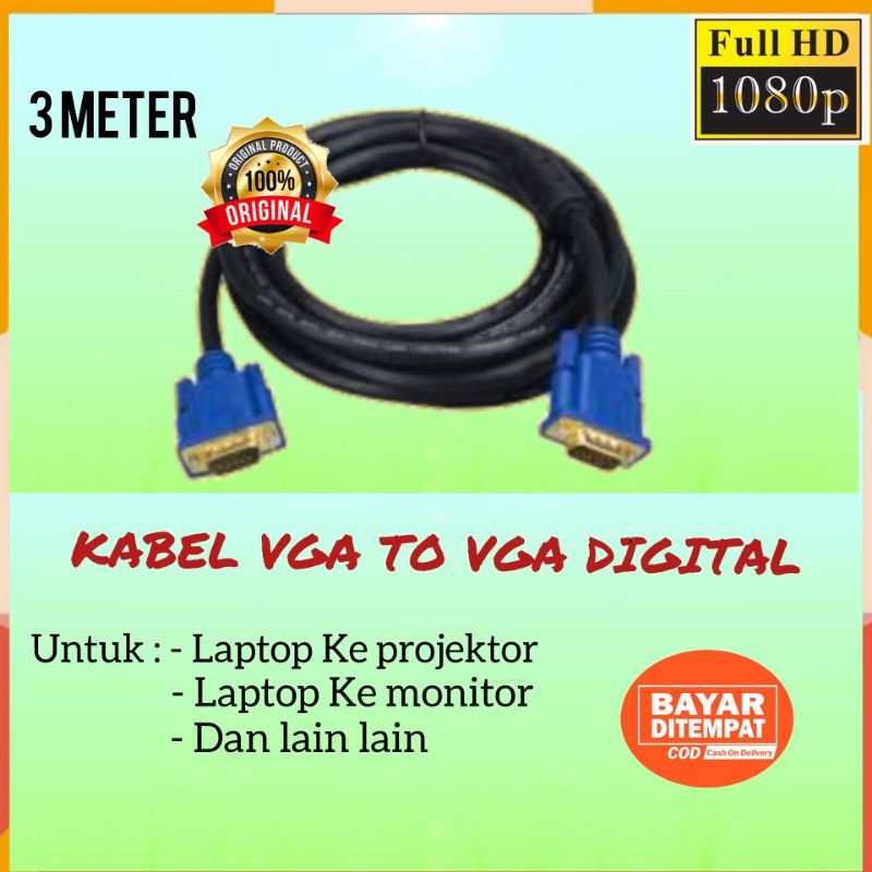 Jual KABEL VGA to VGA 3 Meter | Shopee Indonesia