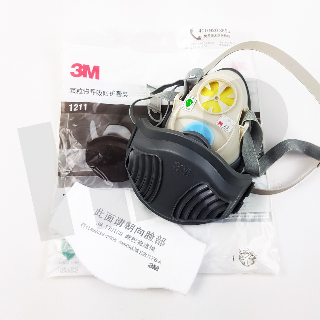 Jual Masker 3M 1211 Set Half Face Mask Respirator Single Cartridge Indonesia|Shopee Indonesia