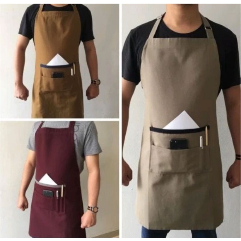 Jual Apron barista celemek kain polos celemek pelayan kafe Celemek ...