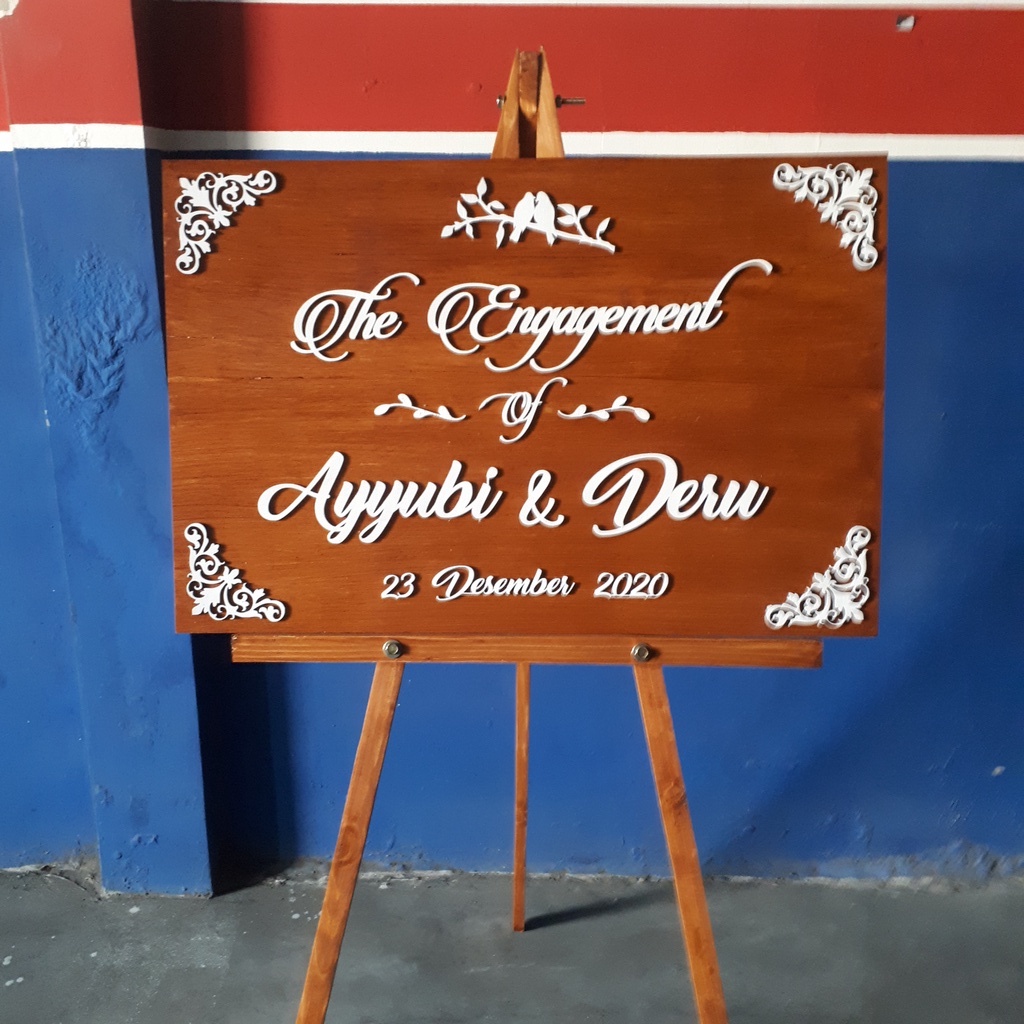 Jual Backdrop Welcome Sign Papan Nama Pernikahan Dekorasi Lamaran tanpa ...