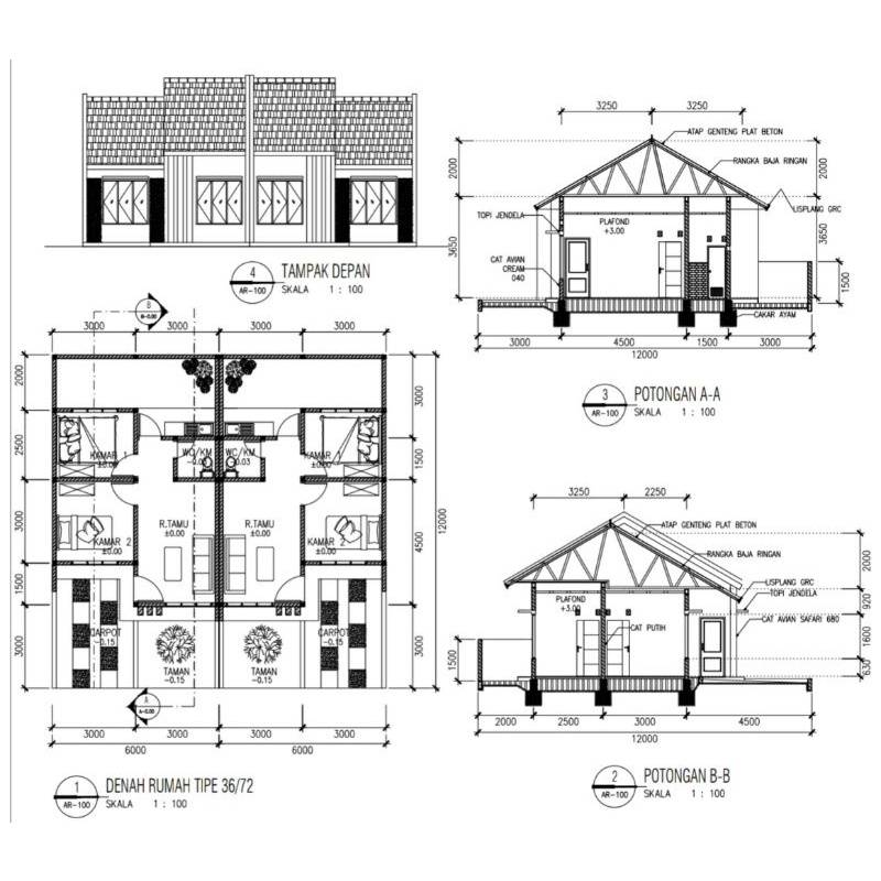 Jual Jasa Gambar Denah Bangunan 2D Site Layout Rumah Tinggal Kantor ...