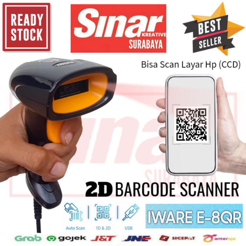 Jual BARCODE SCANNER 2D LASER CCD HANDLED GUN - USB (BISA SCAN LAYAR HP ...